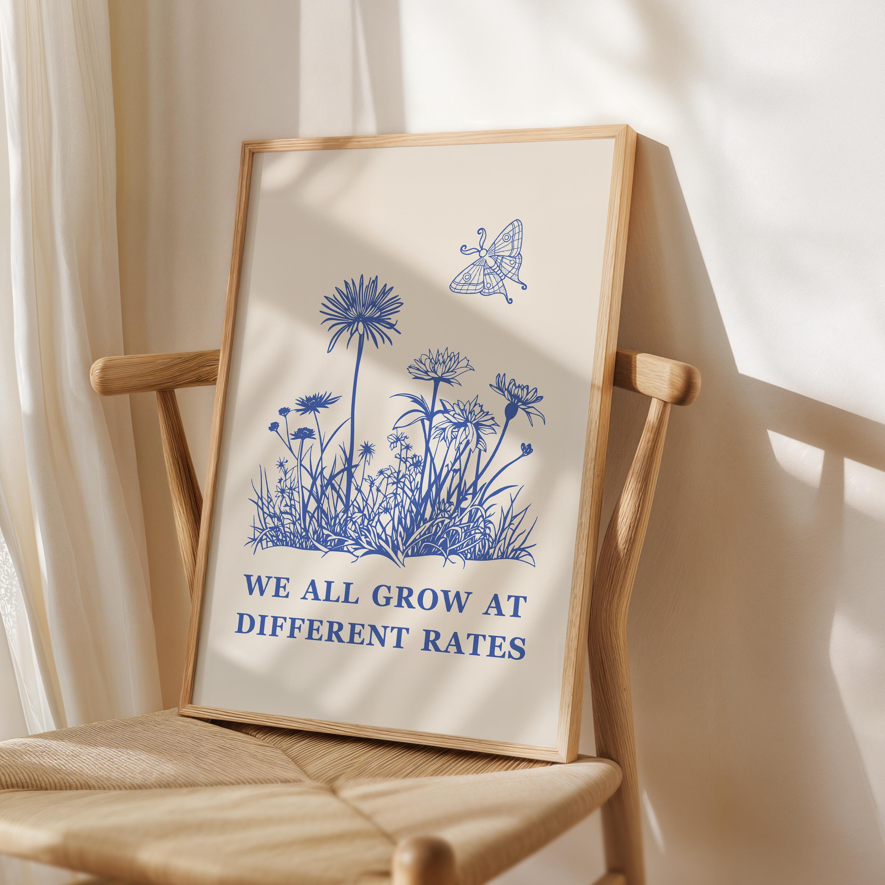 We All Grow at Different Rates, Mental Health Poster, Home and Office ...
