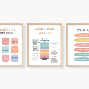 Calming Corner, Set of 20 Psychology Prints for Classroom Decor, Kids ...