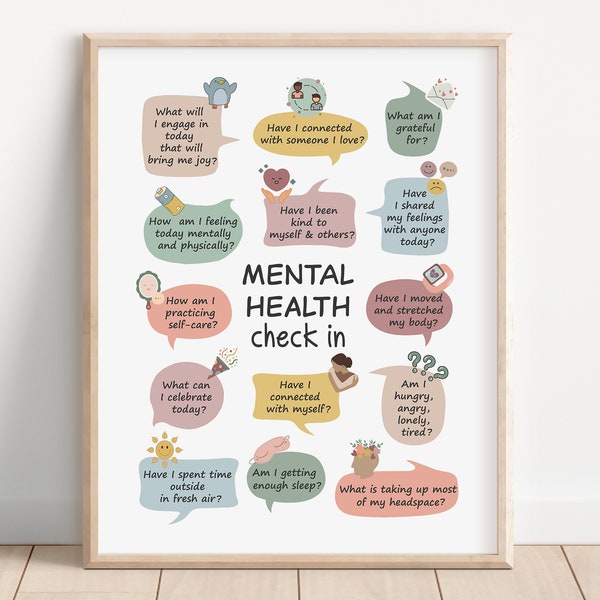 Mental Health Check in Poster - Etsy