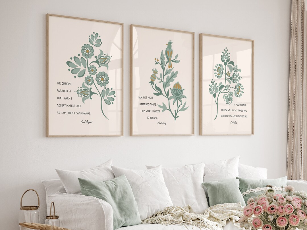 Mental Health Art Prints, Set of 3 Psychology Wall Art Prints, Carl ...