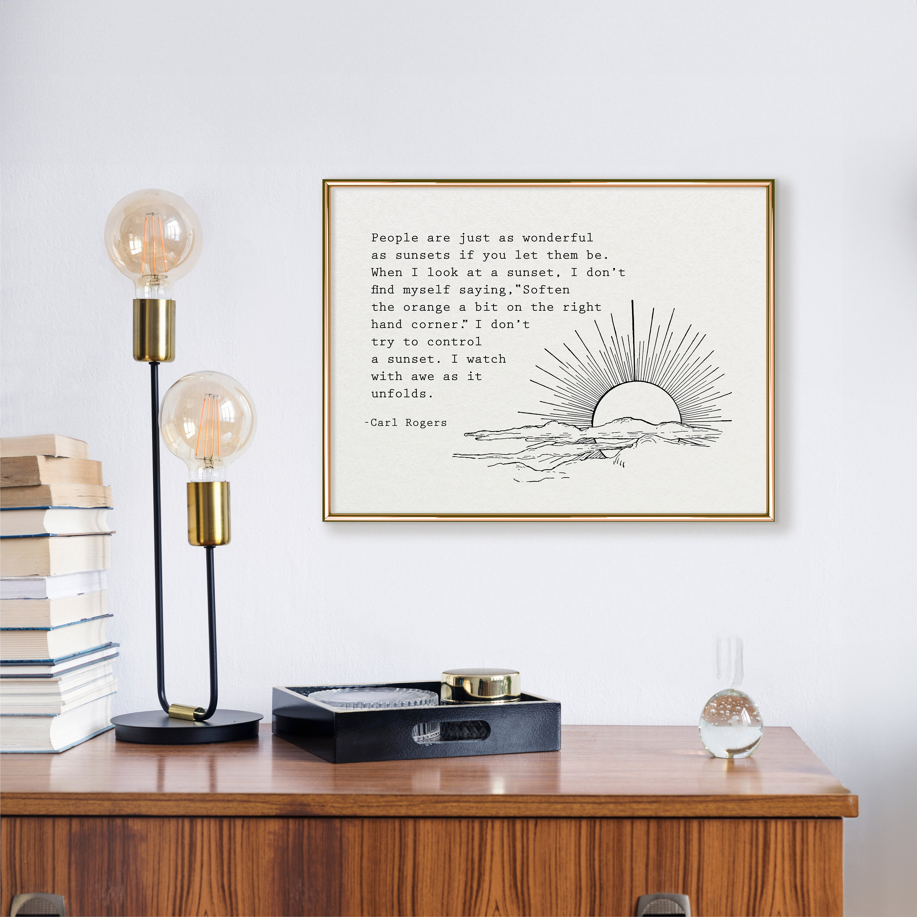 Carl Rogers Sunset Quote Printable, Mental Health Wall Art, Psychology ...