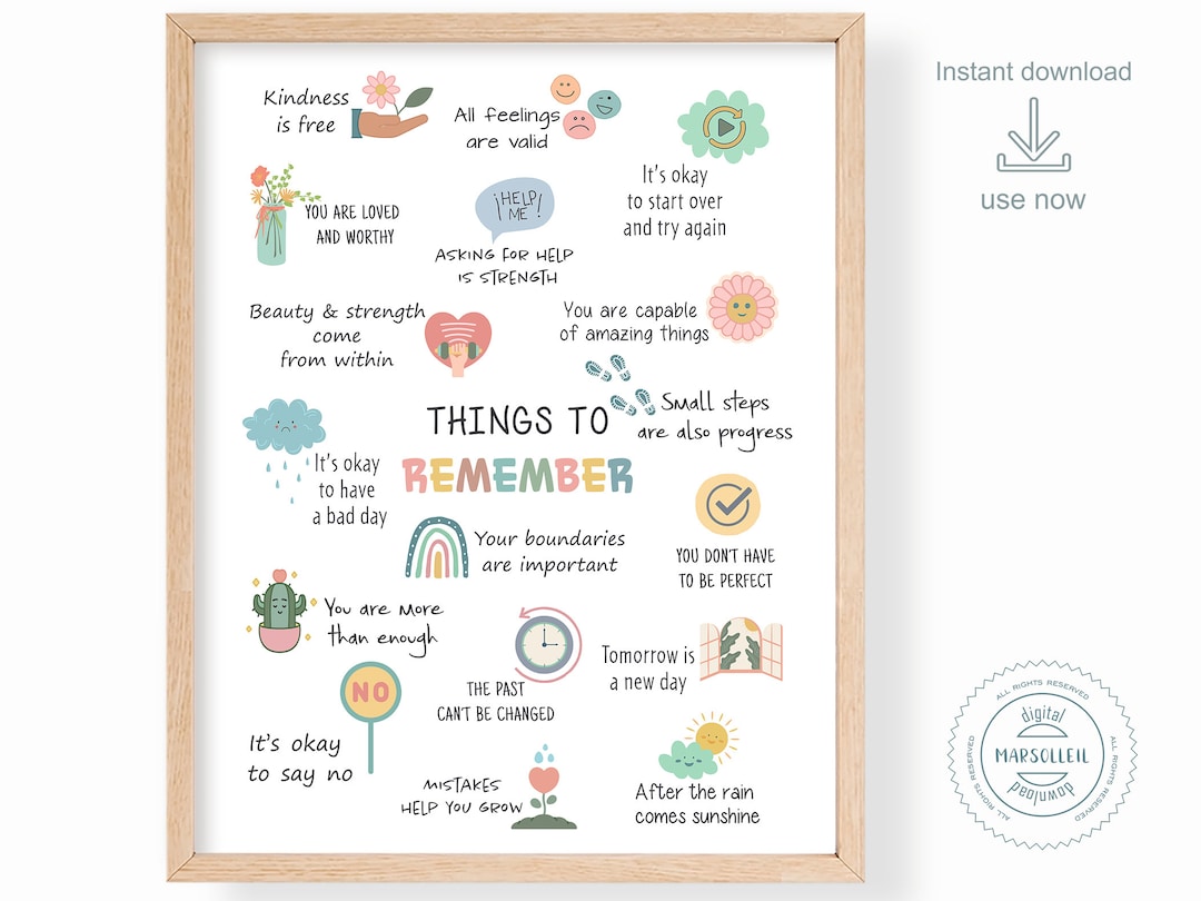 Mental Health Poster Things to Remember Positive - Etsy Mental Health Poster Things to Remember Positive - Etsy