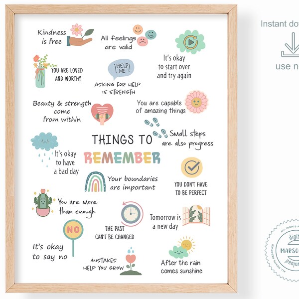 Positive Affirmations Wall Art Kids - Etsy