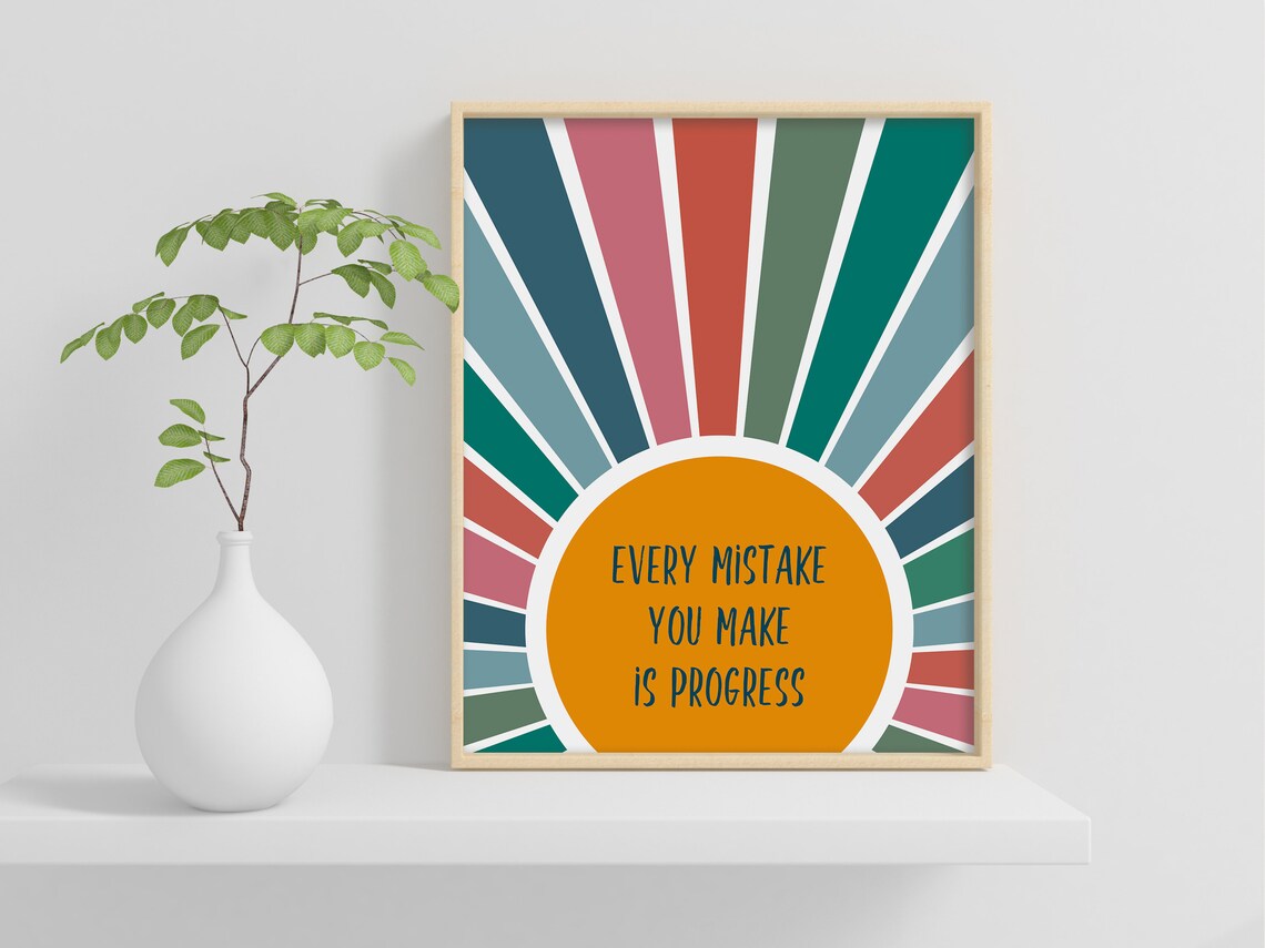Growth Mindset Poster Every Mistake You Make is Progress - Etsy