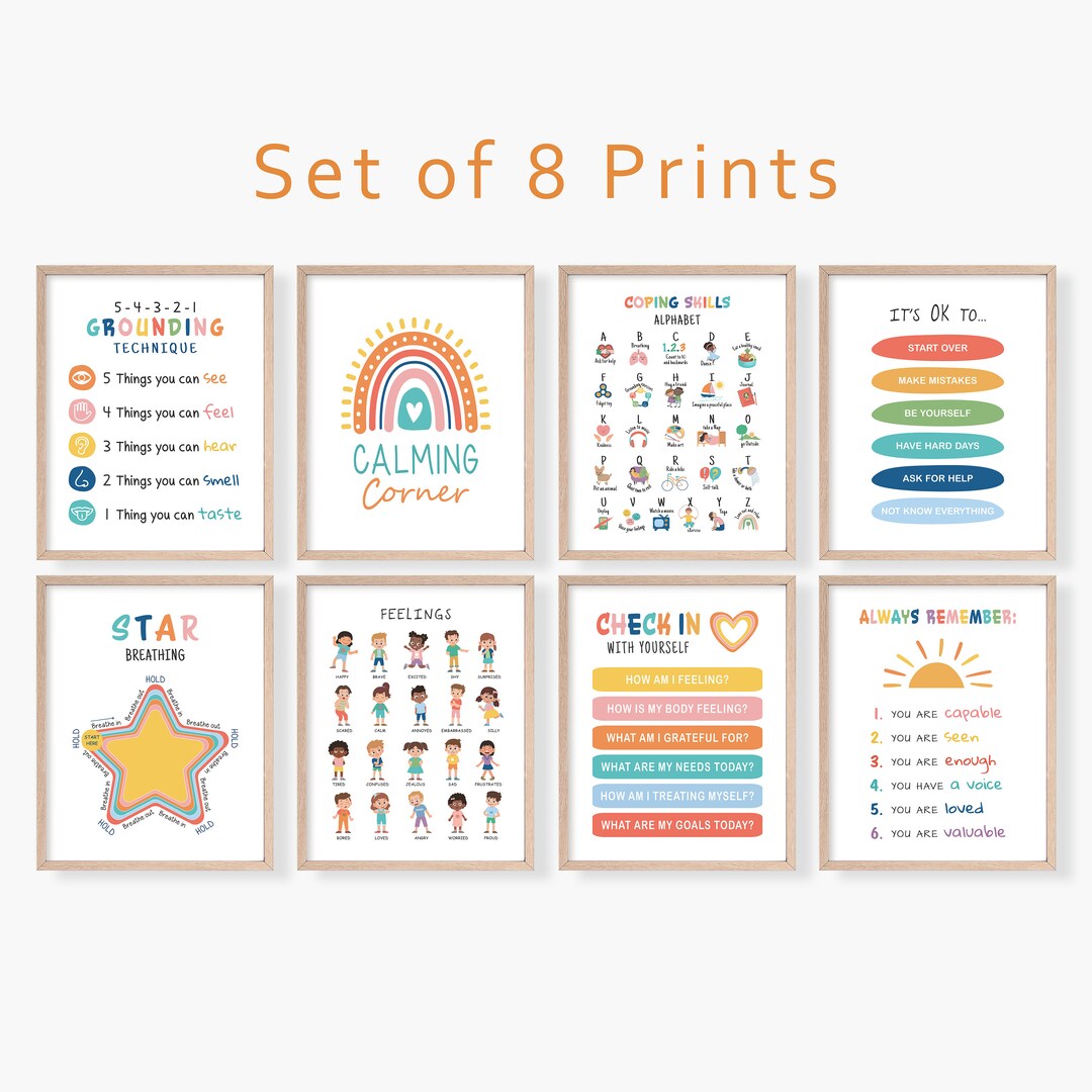 Calming Corner Bundle, Set mit 8 Drucken, Angst, Erdung ...