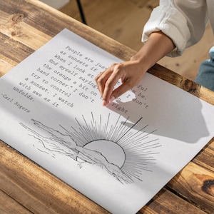 Carl Rogers Sunset Quote Printable, Mental Health Wall Art, Psychology ...