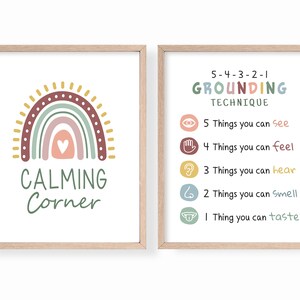Set of 12 Psychology Posters, Calming Corner Bundle for Classroom Decor ...