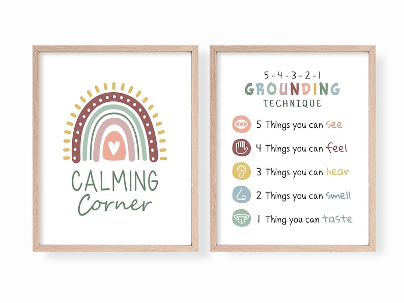 Set of 12 Psychology Posters, Calming Corner Bundle for Classroom Decor ...