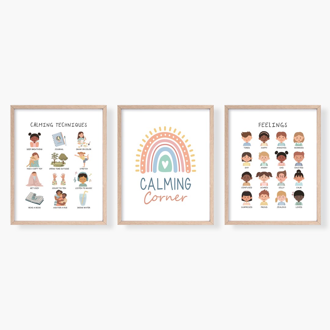 Calm Down Corner Posters, Set of 3 Prints for Calming Corner, Calm ...