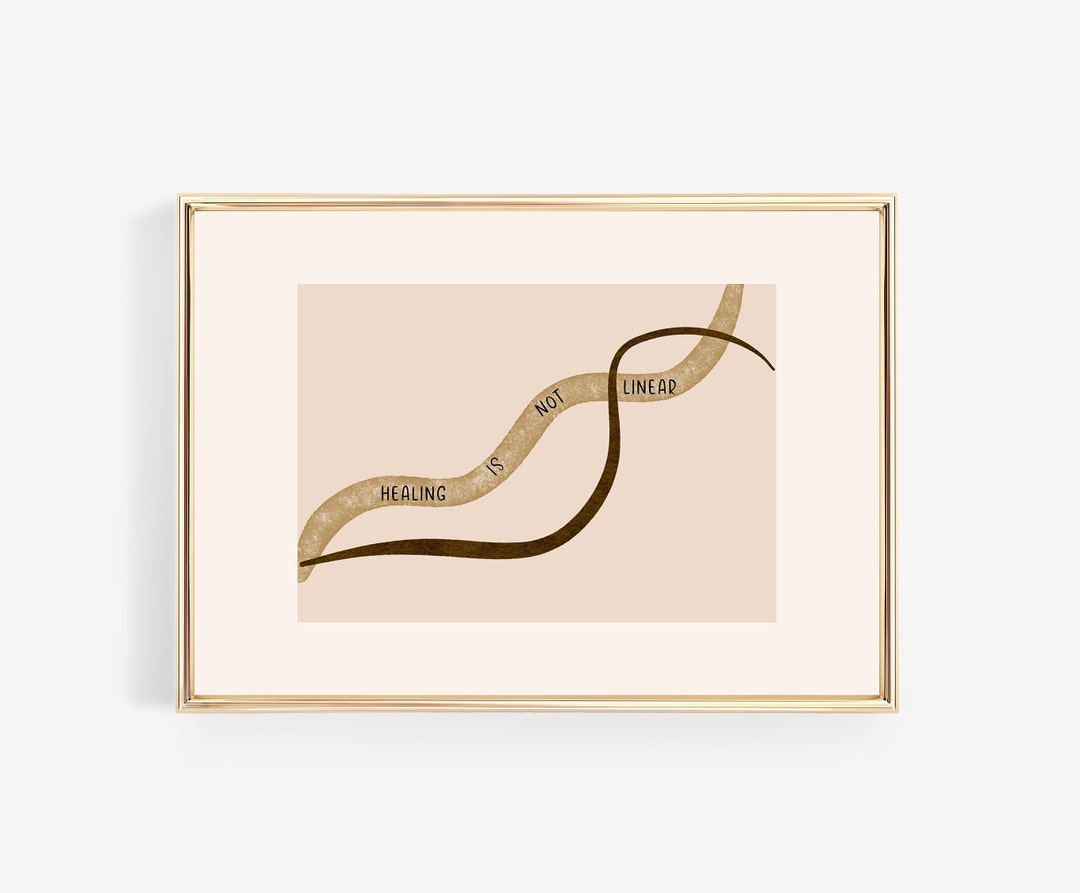 Healing is Not Linear, Healing Wall Art Printable, Therapy Office Decor ...