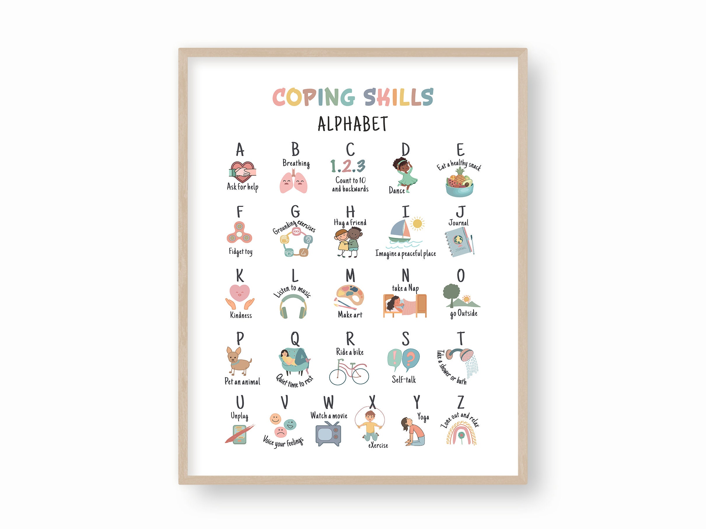 Mental Health Posters, Set of 3 Psychology Prints, Coping Skills ...