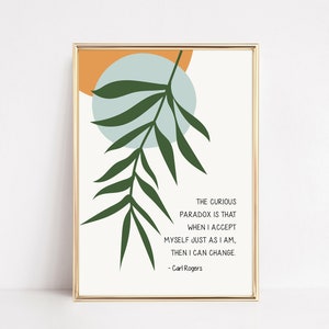 Carl Rogers Paradox Print, Carl Rogers Quote Printable, Psychology Wall ...