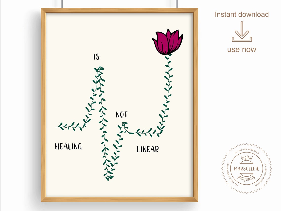 Healing is Not Linear Printable Wall Art Mental Health - Etsy