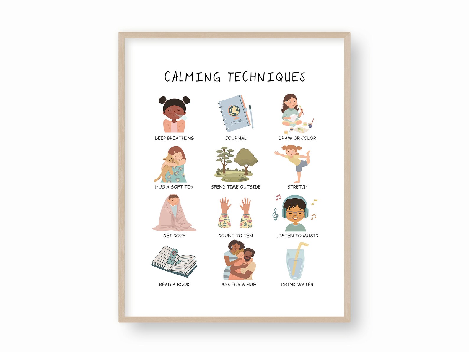Calming Strategies Poster Coping Skills for Kids Calm - Etsy