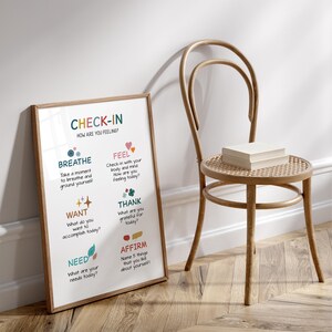 Daily Check-in Poster, Daily Checklist, Therapy Office Decor, School ...