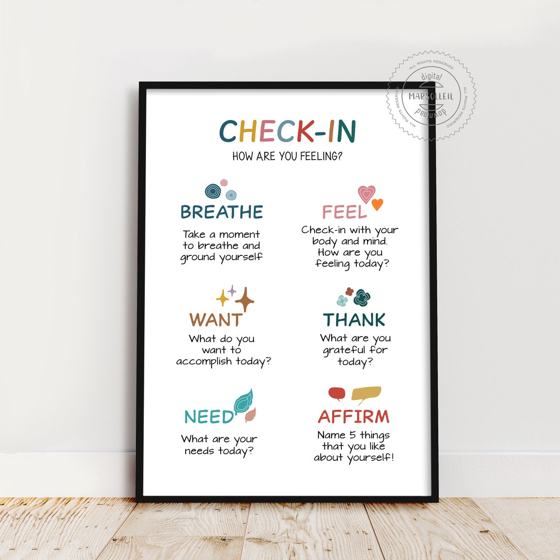 Daily Check-in Poster Daily Checklist Therapy Office Decor - Etsy