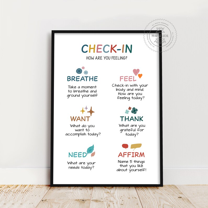 Daily Check-in Poster Daily Checklist Therapy Office Decor - Etsy