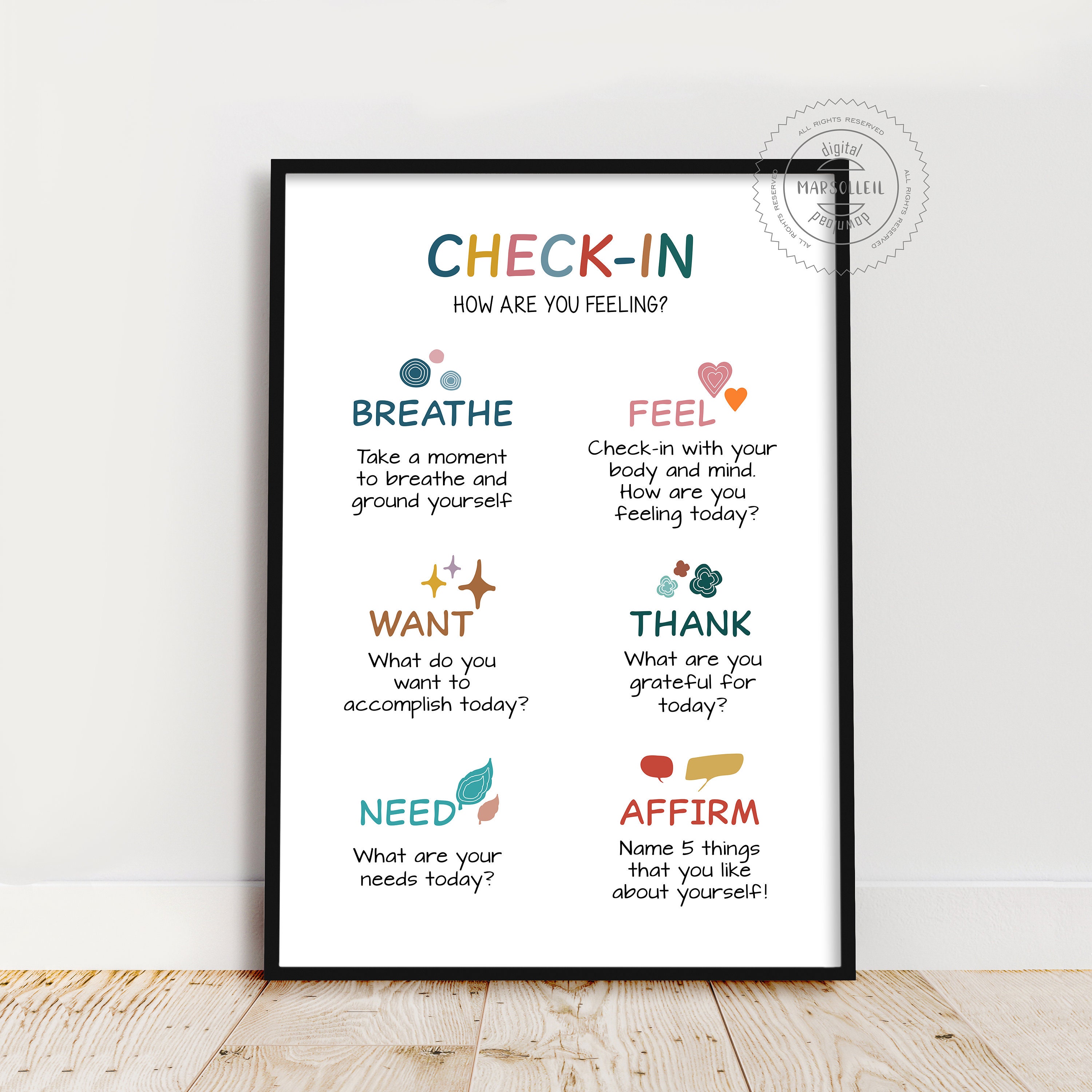 Daily Check-in Poster Daily Checklist Therapy Office Decor - Etsy Australia