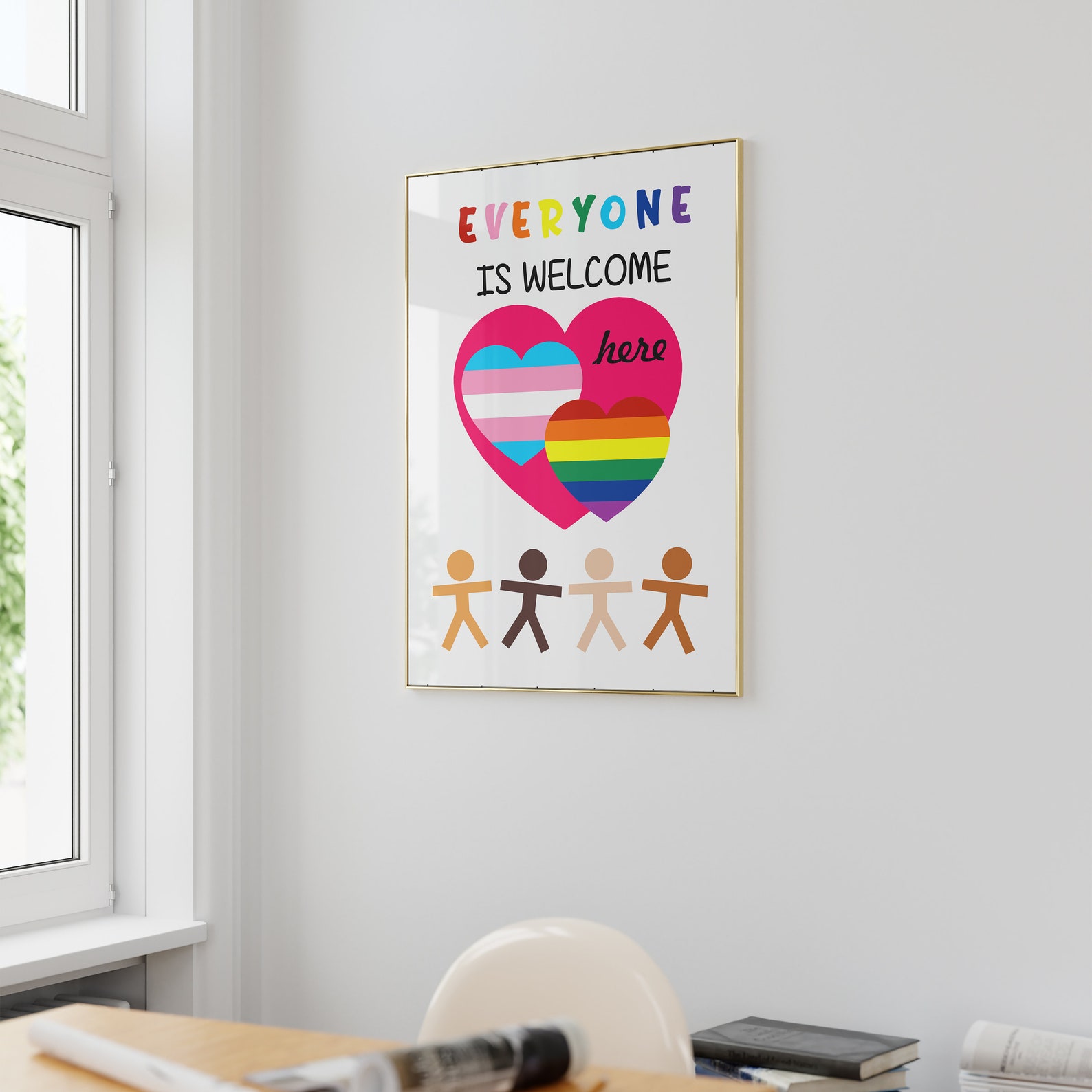 Everyone is Welcome Here Poster, Classroom Decor, Diversity, Inclusion ...