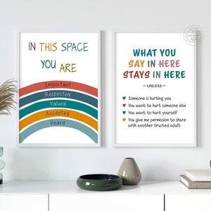 Set of 12 Prints for Therapy Office, Mental Health Posters, Psychology ...