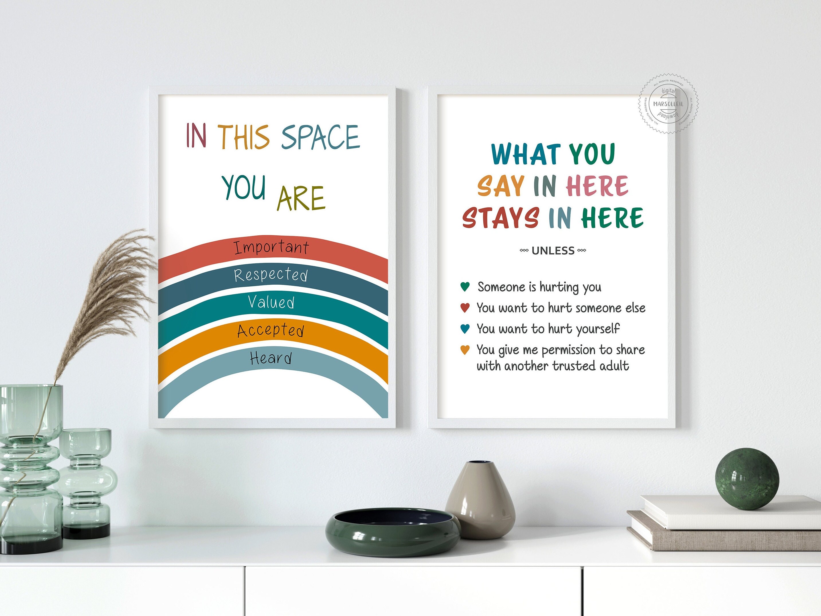 Set of 12 Prints for Therapy Office, Mental Health Posters, Psychology ...