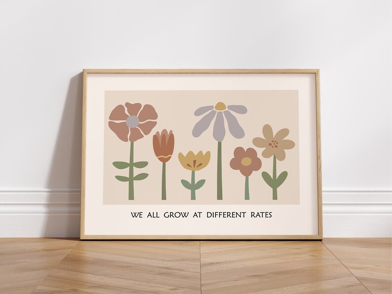 Mental Health Poster, We All Grow at Different Rates Printable, Therapy ...