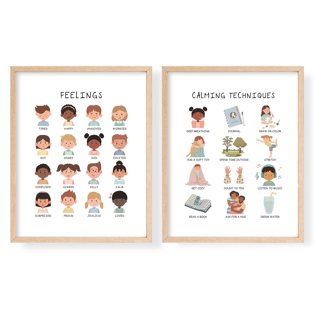 Feelings Poster, Emotions Chart for Kids, Calming Techniques, Calming ...