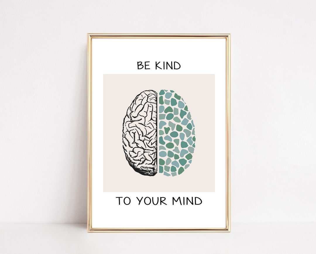 Mental Health Poster, Be Kind to Your Mind, Therapy Office Decor ...