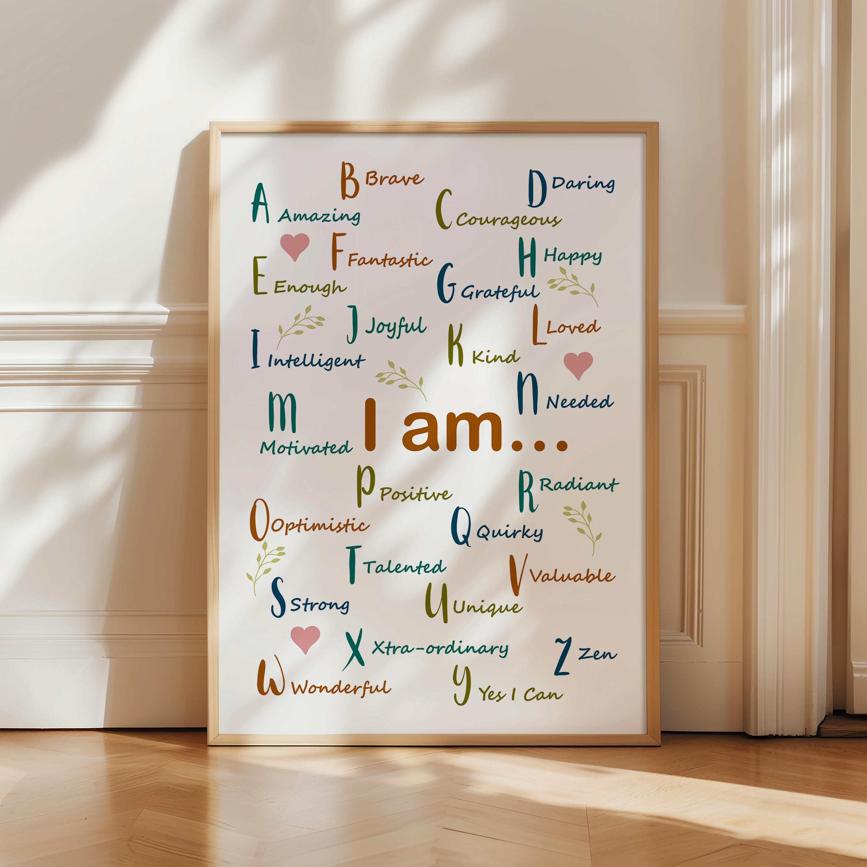 ABC Affirmations, Classroom Posters, School Psychologist, School Social ...