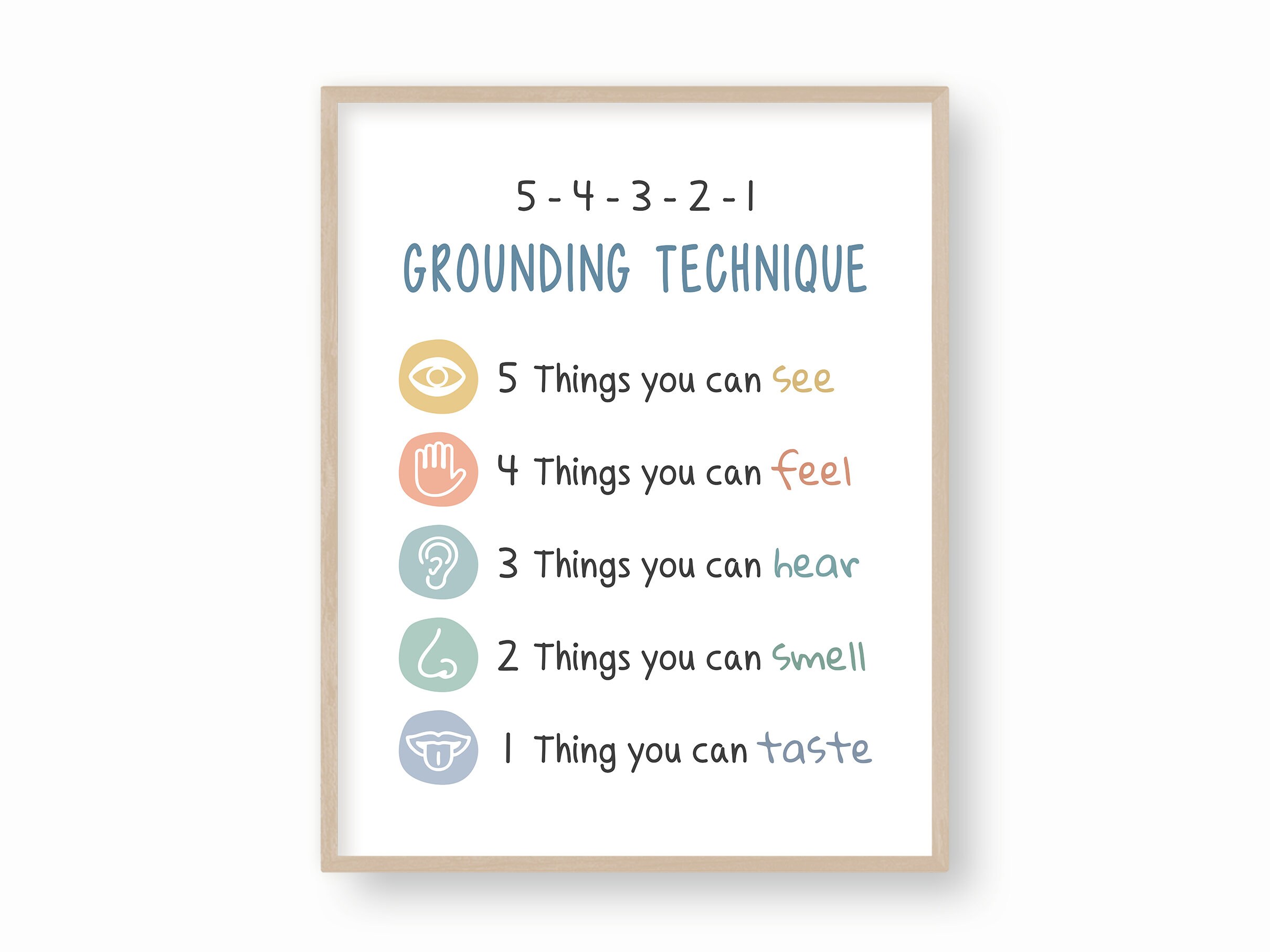 Grounding Technique Anxiety Grounding Poster Calm Down - Etsy