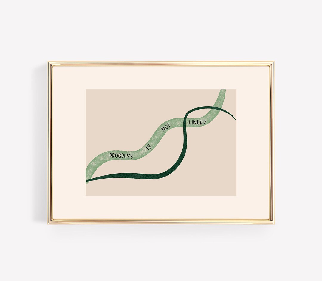 Progress is Not Linear Printable, Mental Health Poster, Positive ...