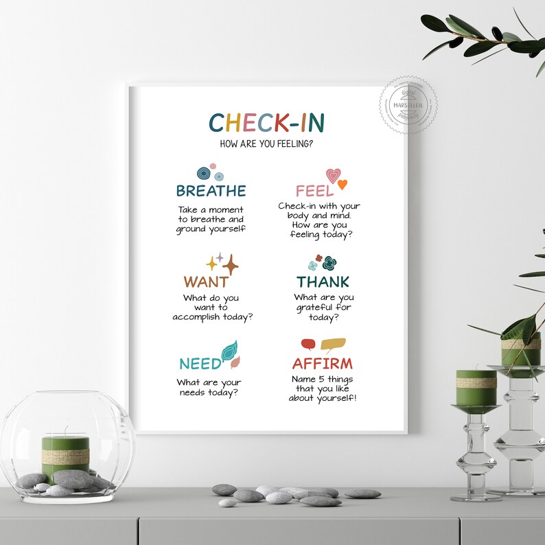 Daily Check-in Poster Daily Checklist Therapy Office Decor - Etsy