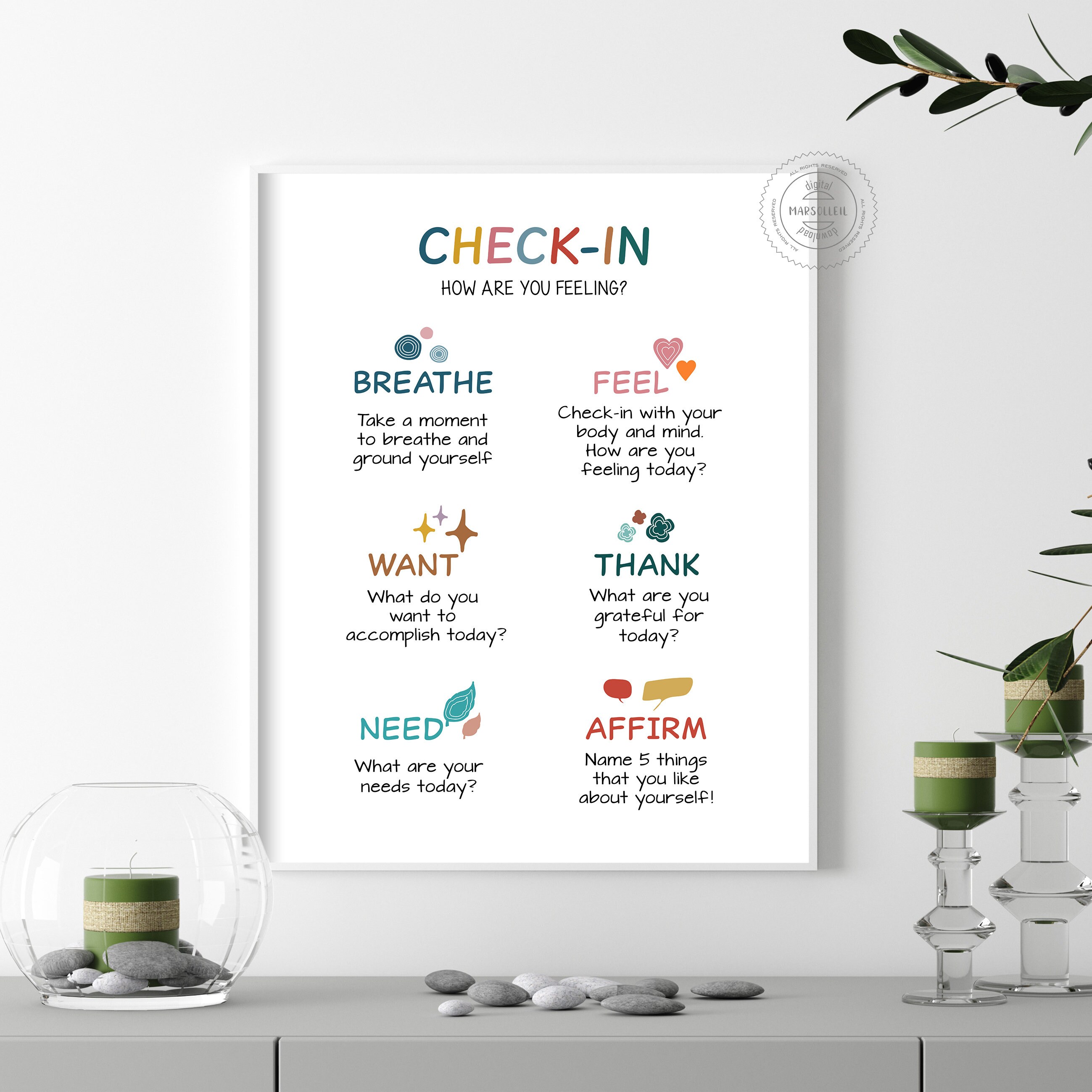 Daily Check-in Poster Daily Checklist Therapy Office Decor - Etsy Australia