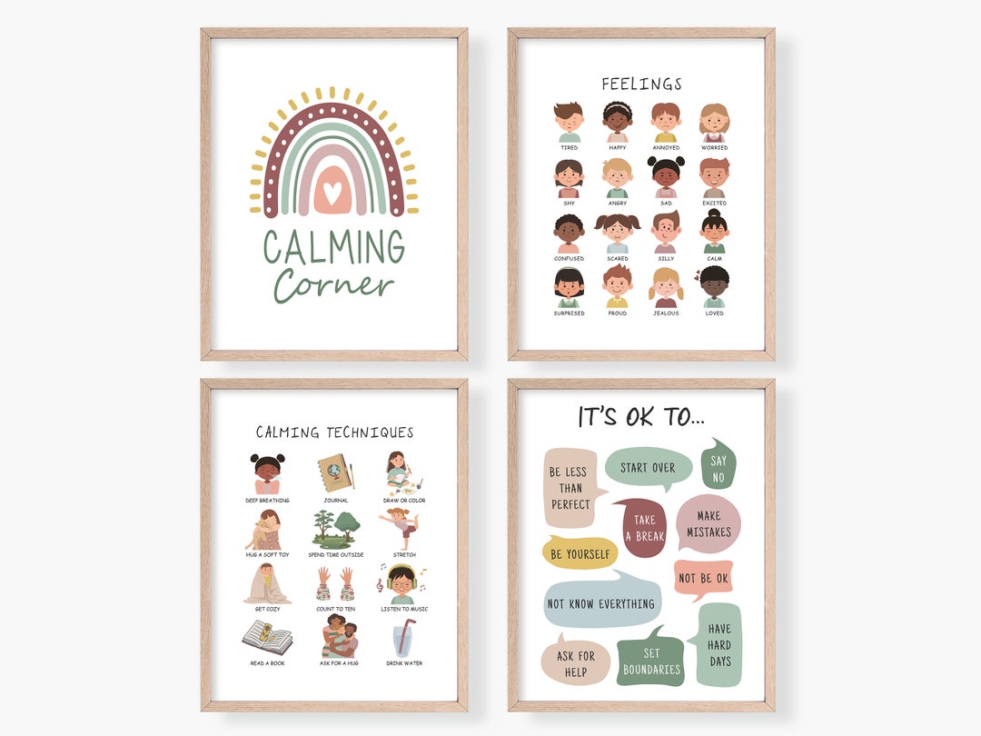 Calming Corner Set of 4 Posters, Calm Down Corner, Classroom Prints ...