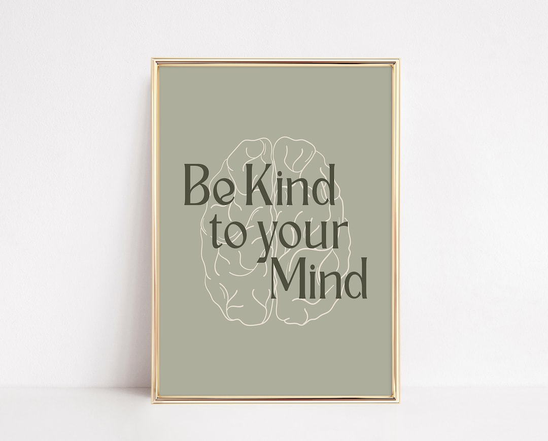 Be Kind to Your Mind Printable, Mental Health Poster, Therapy Office ...