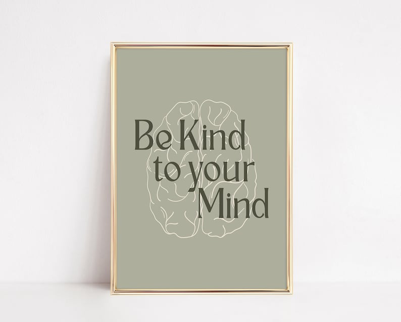 Be Kind to Your Mind Printable, Mental Health Poster, Therapy Office ...