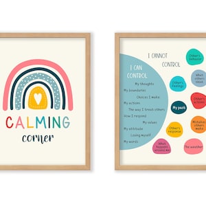 Mental Health Poster Bundle, Calming Corner for Kids, Set of 12 Prints ...