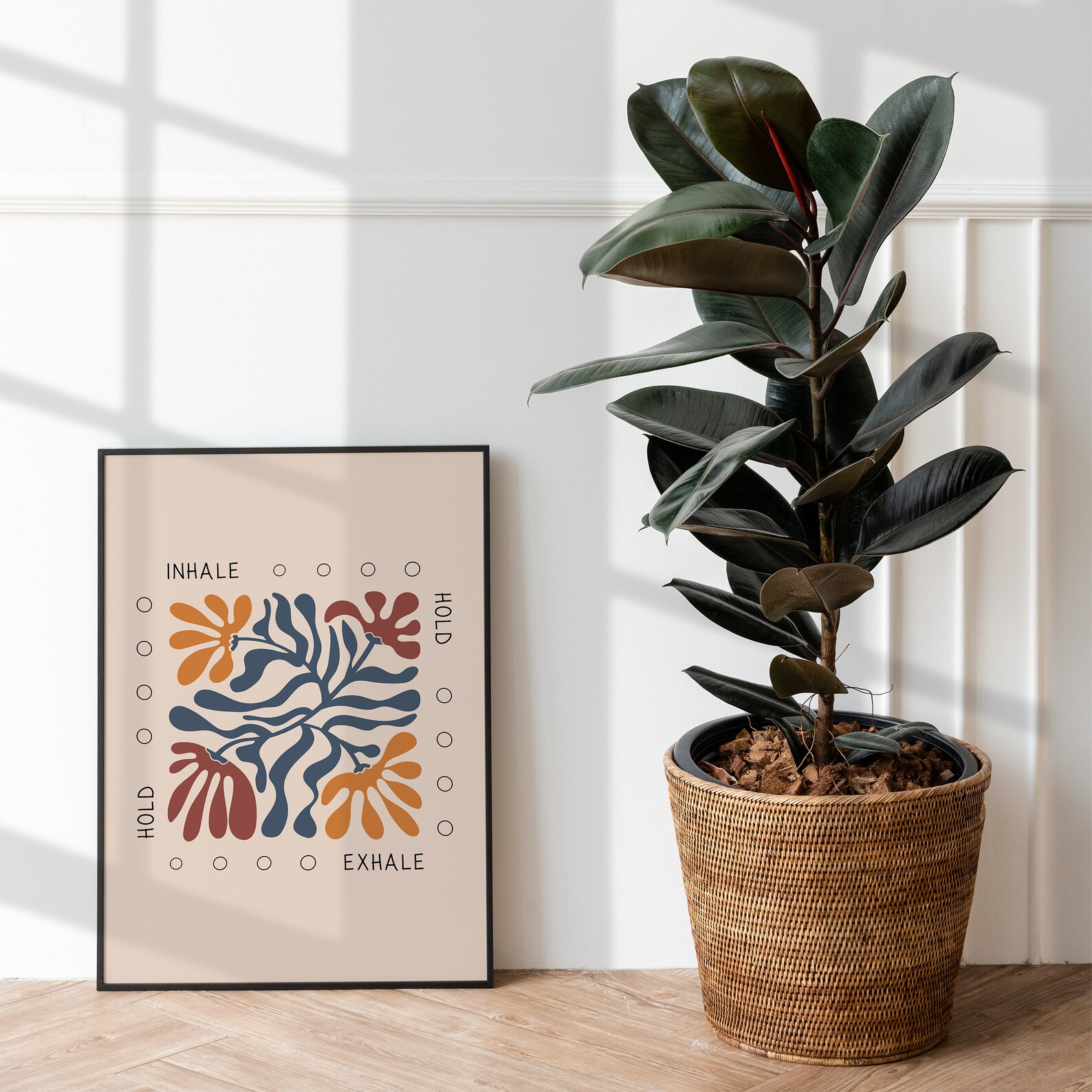 Breathing Poster, Box Breathing Wall Art Print for Therapy Office Decor ...