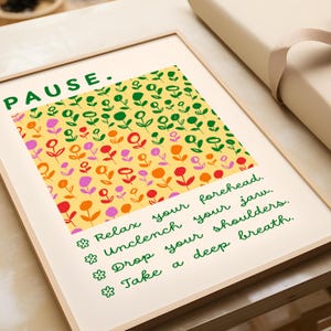 Grounding Technique Poster, Anxiety Grounding Wall Art, Relax Sequence ...