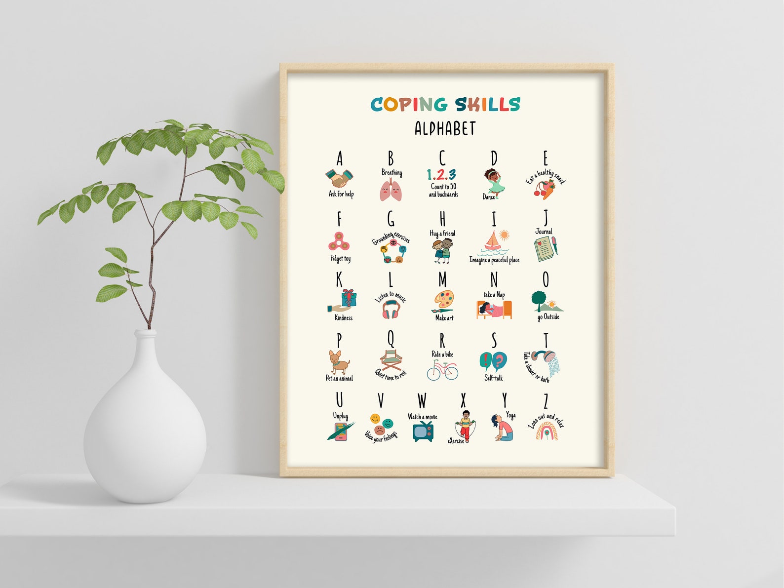 Coping Skills Alphabet Poster, ABC Coping Skills for Kids, School ...