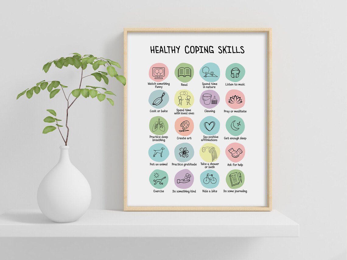 Healthy Coping Skills Therapy Office Decor Self Care - Etsy