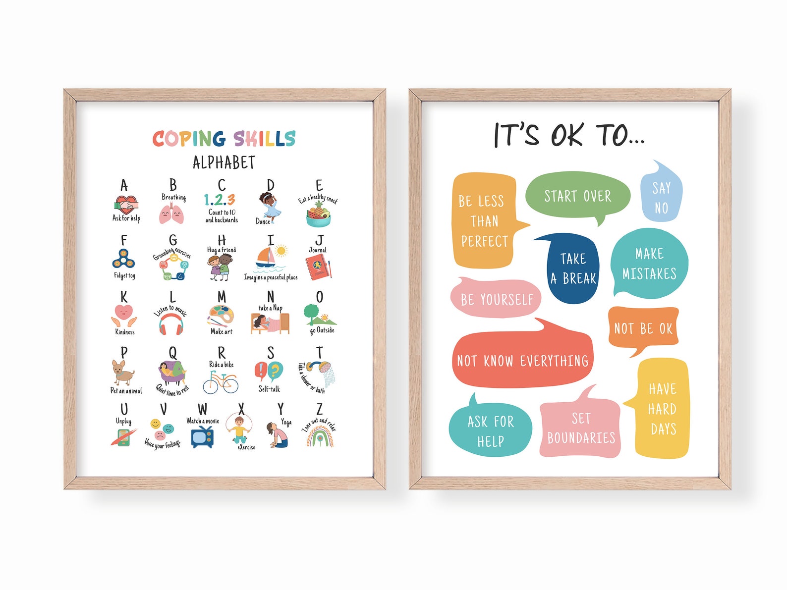 Mental Health Posters, Set of 8 Psychology Prints for Kids, Zones of ...