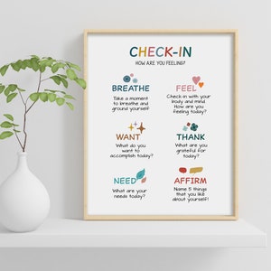 Daily Check-in Poster, Daily Checklist, Therapy Office Decor, School ...