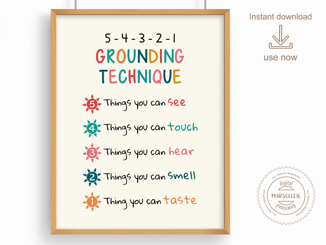 Anxiety Grounding Technique Grounding Poster School - Etsy
