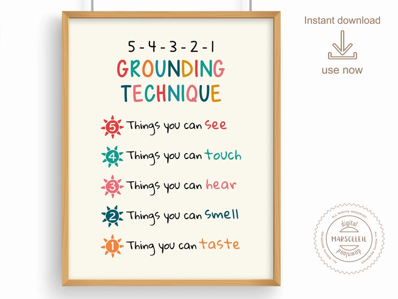 Anxiety Grounding Technique, Grounding Poster, School Psychologist ... Anxiety Grounding Technique, Grounding Poster, School Psychologist ...
