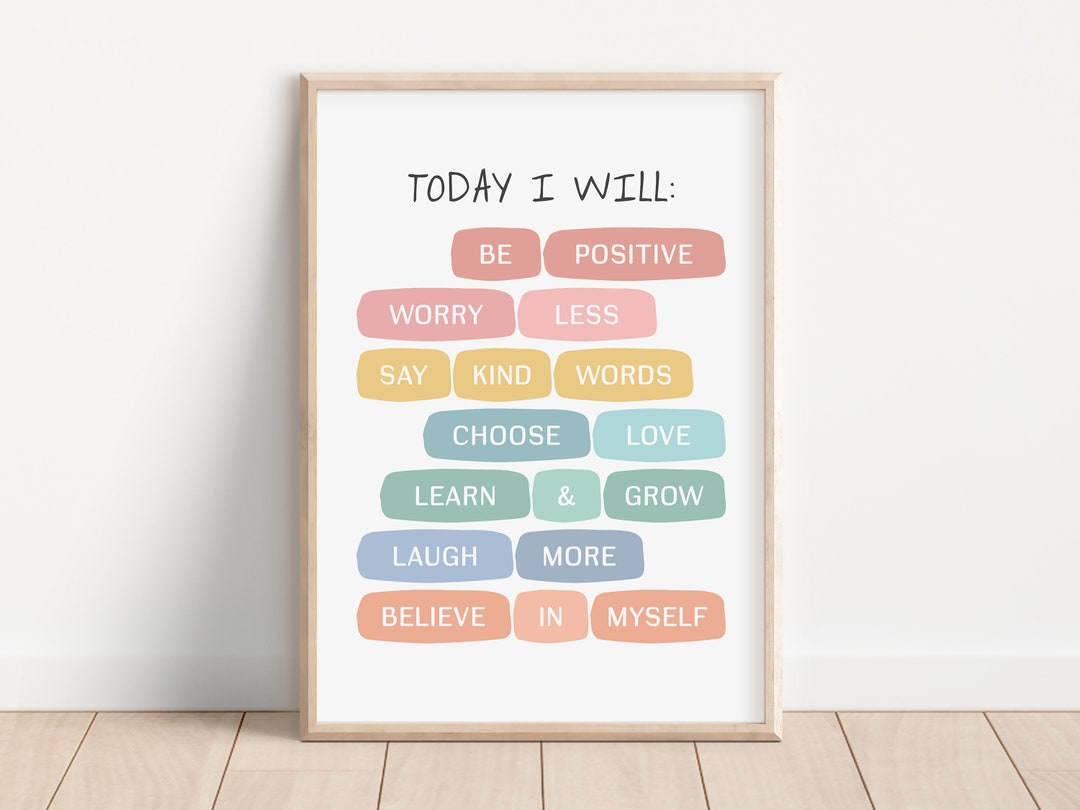 Affirmations Poster, Mental Health Print, Therapy Office Decor ...