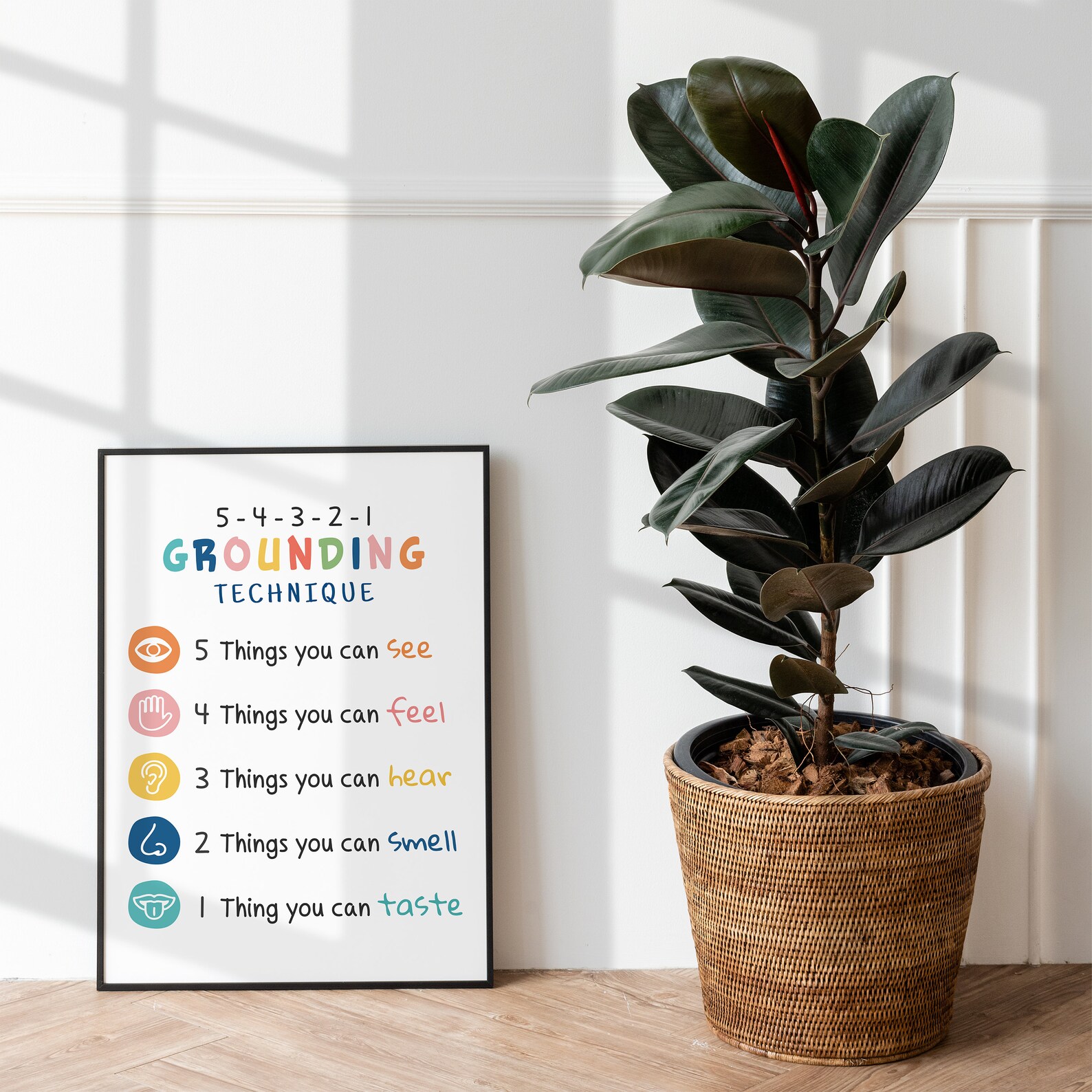 Grounding Technique, Anxiety Grounding Poster, Calming Corner for Kids ...