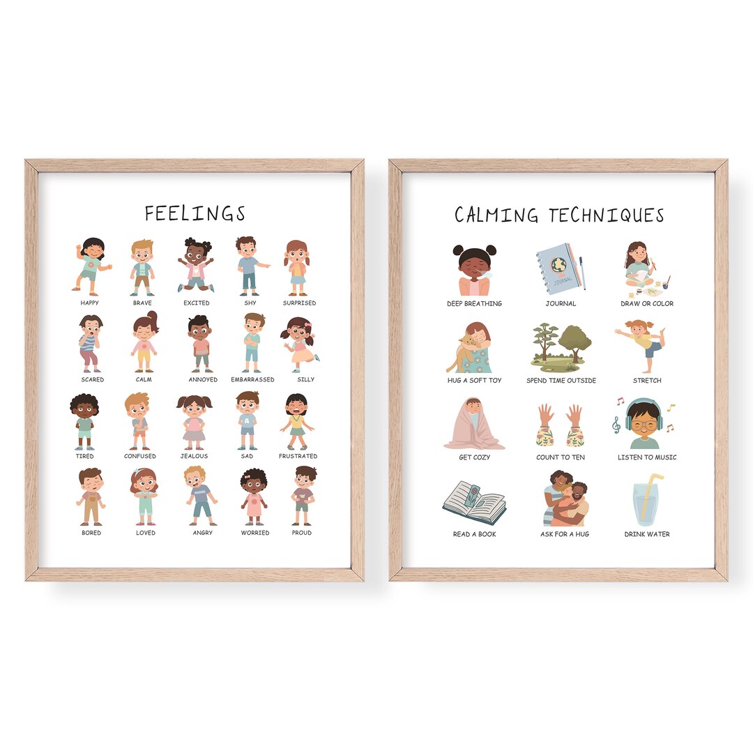 Calming Techniques and Feelings Poster, Montessori Homeschool Decor ...