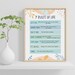 7 Rules of Life Poster, Therapy Office Decor, Positive Affirmations ...