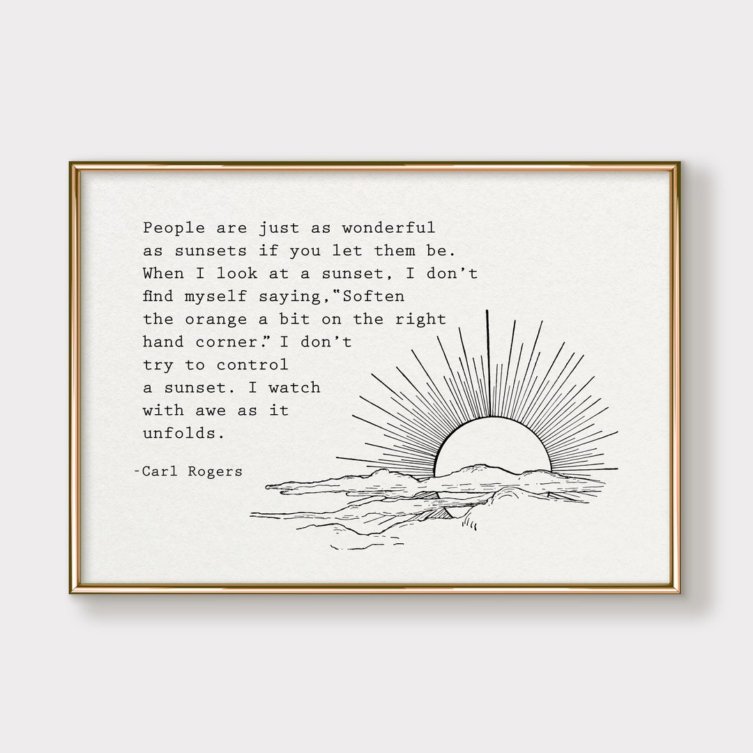 Carl Rogers Sunset Quote Printable, Mental Health Wall Art, Psychology ...